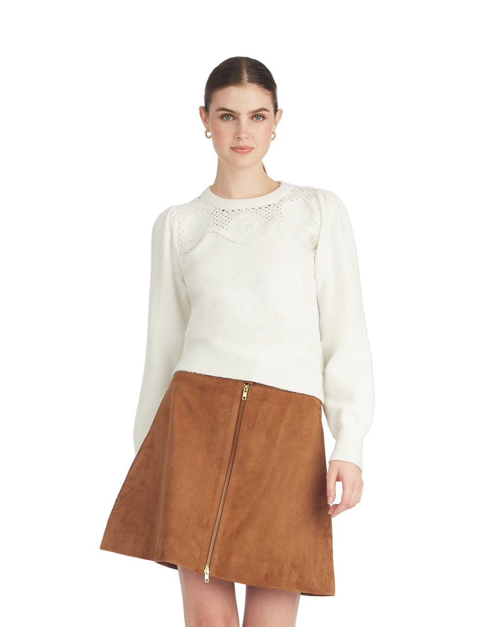 Draper James Scalloped Crewneck Sweater | Monkee's Women's Boutique ...